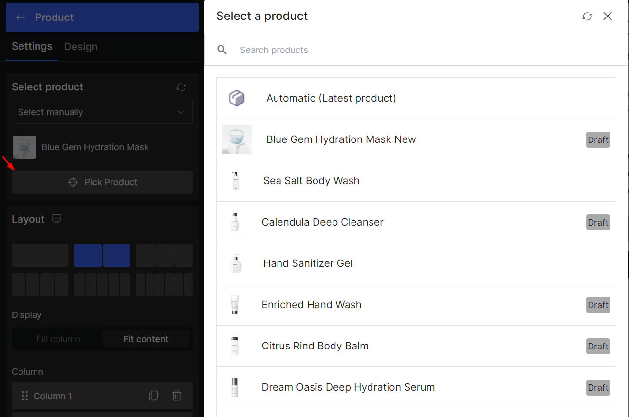 Product Element - Help Center