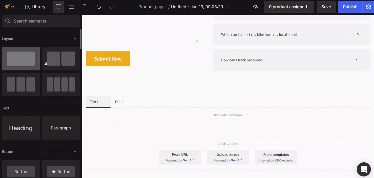 Tab Element - Help Center