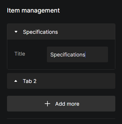 Tab Element - Help Center