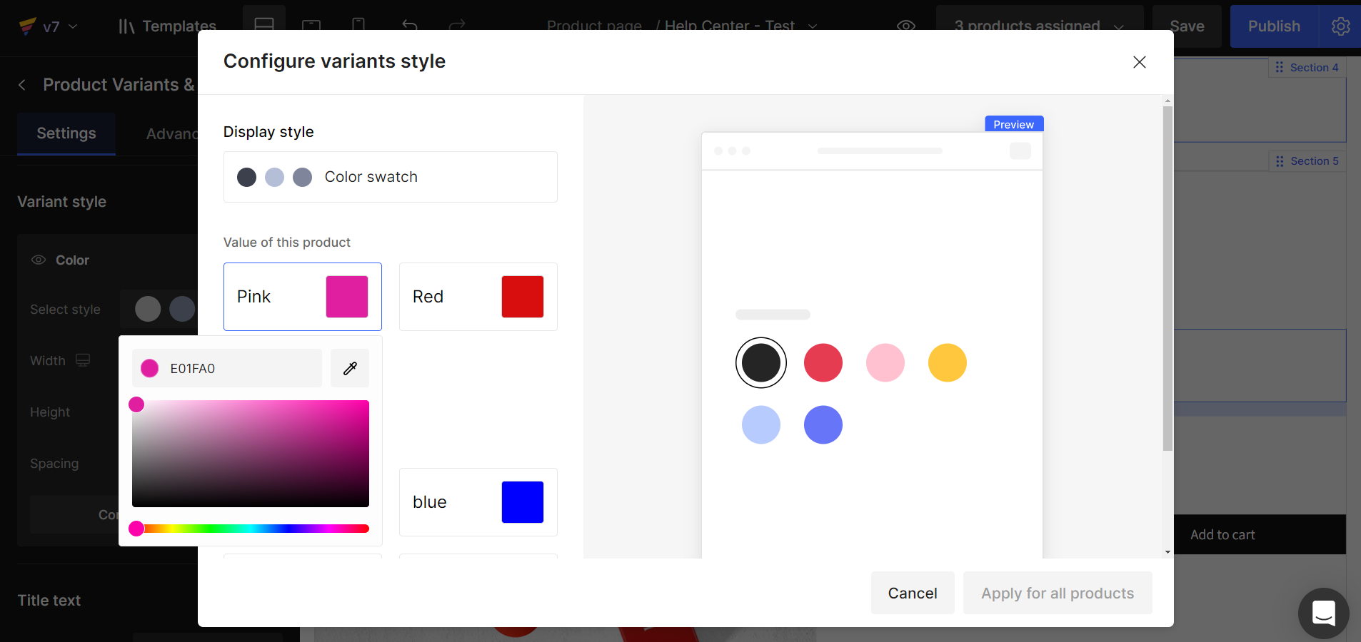 Design Color Swatches with Product Variants & Swatches Element - Help ...