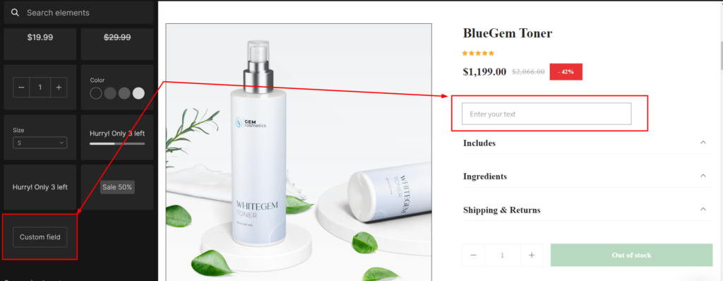 Product Custom Field Element - Help Center