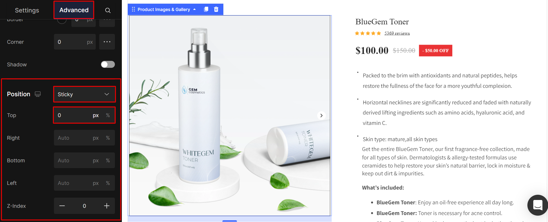 Create a Sticky Section - Help Center