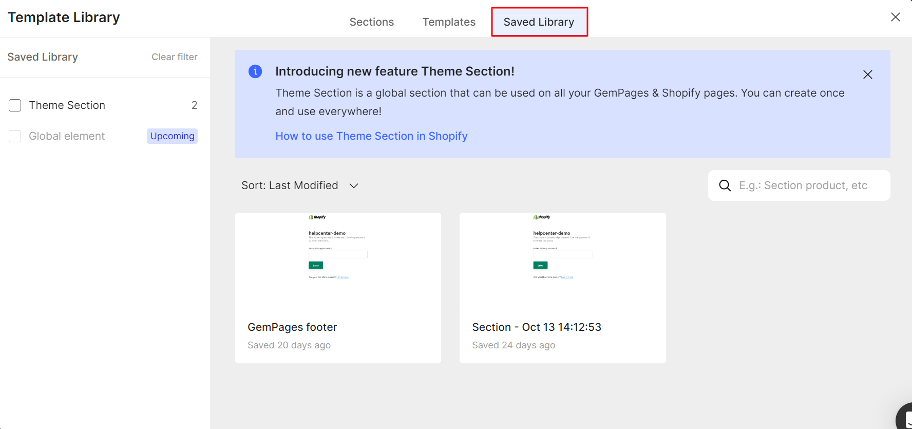 Template Library V7 - Help Center