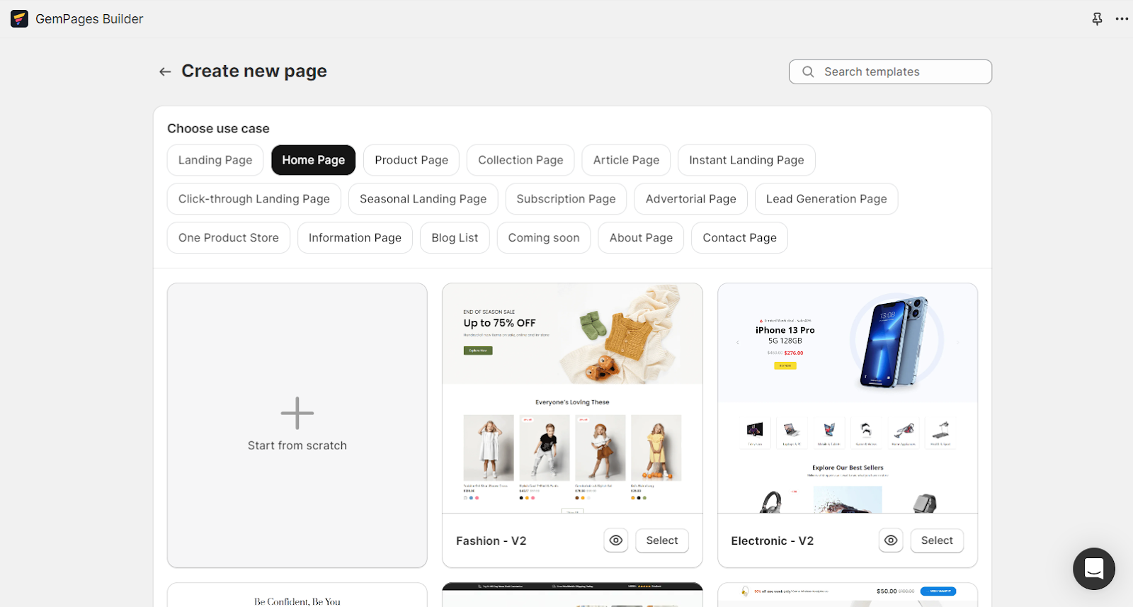Set a GemPages Page as Default - Help Center