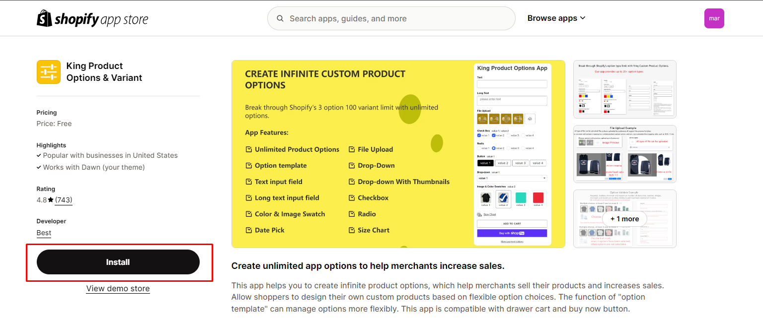 King Product Options - Help Center