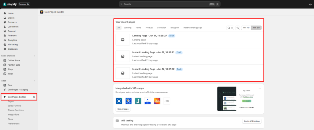 Edit Shopify Original Templates with GemPages - Help Center