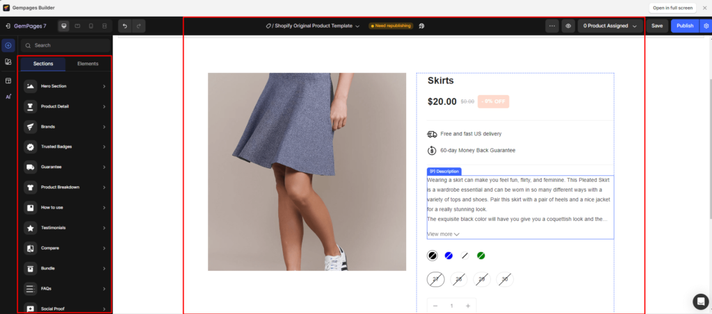 Edit Shopify Original Templates with GemPages - Help Center