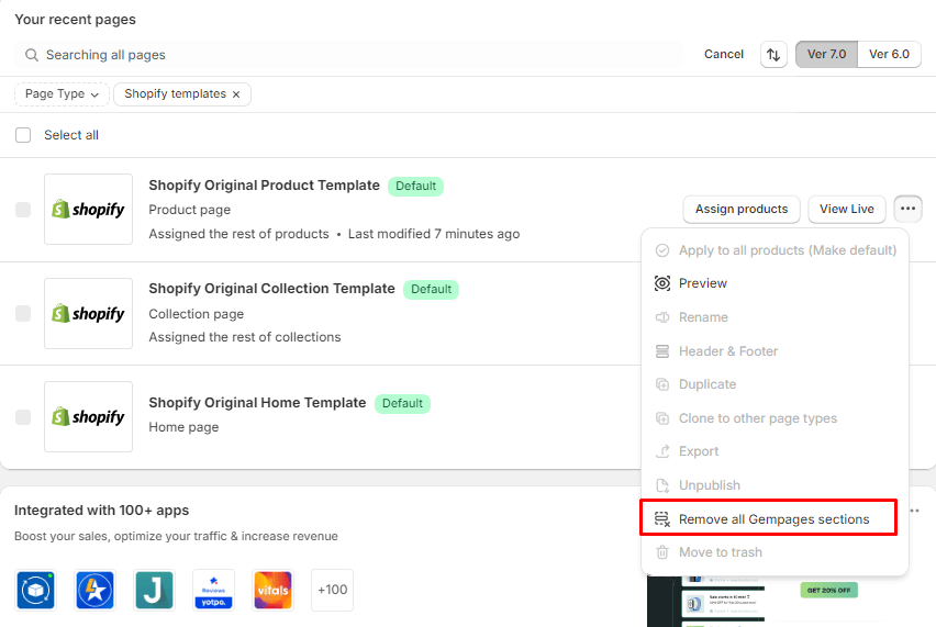 Edit Shopify Original Templates with GemPages - Help Center