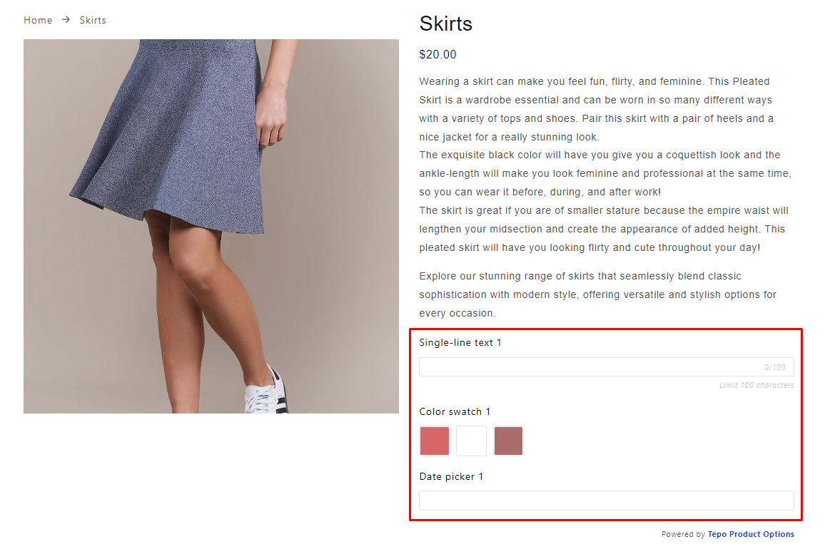 Tepo Custom Product Options Variant - Help Center