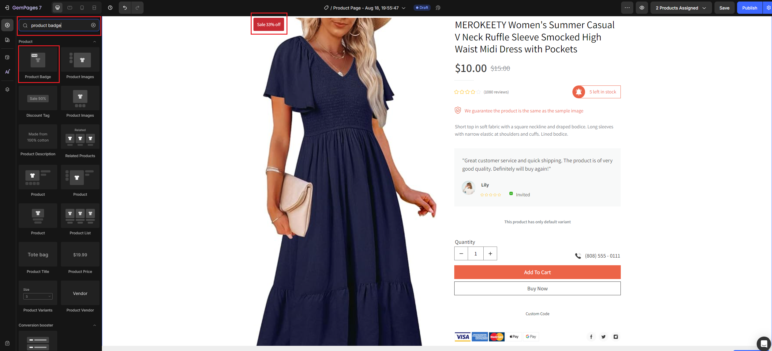 Product Badge Element