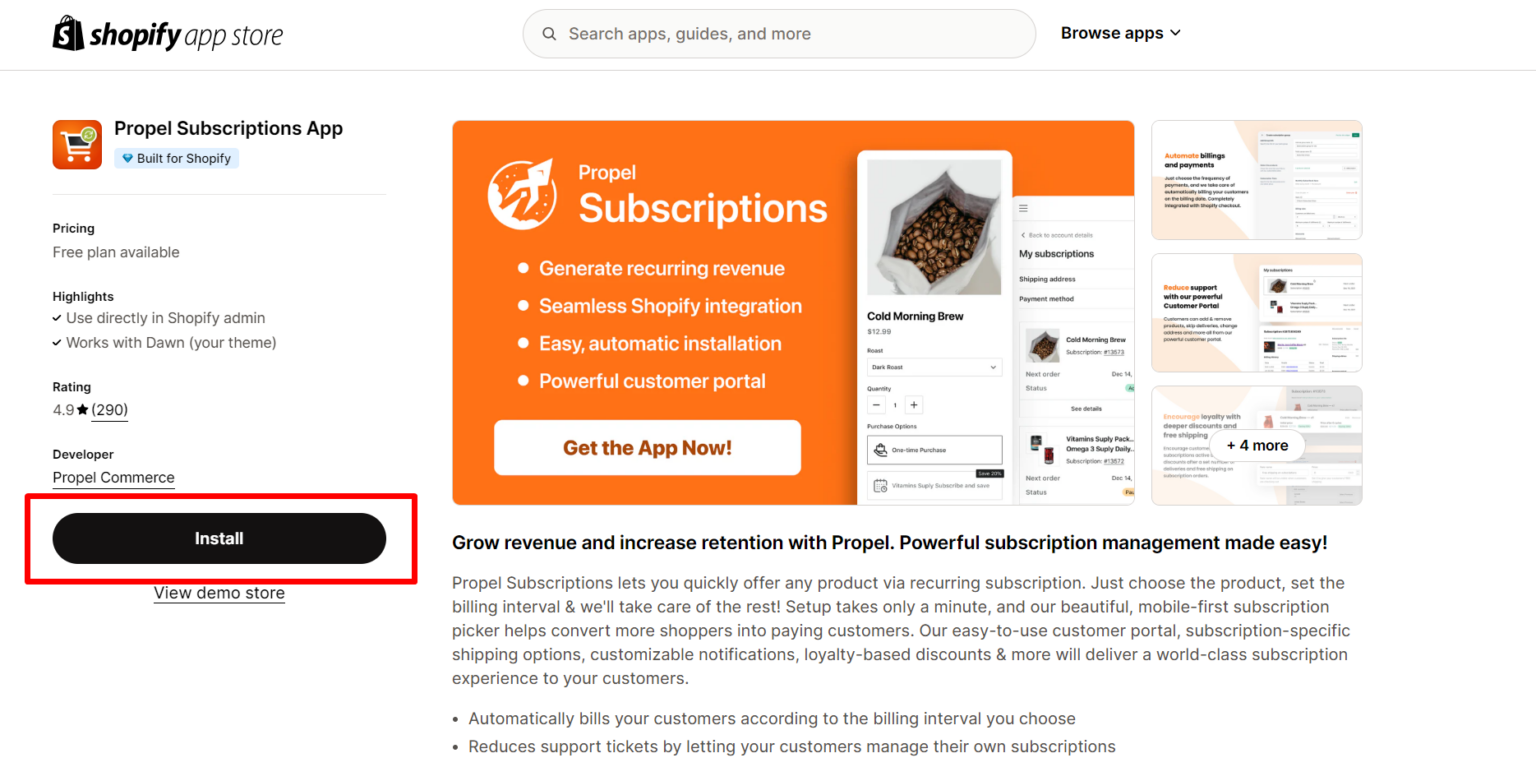 Propel Subscriptions App - Help Center
