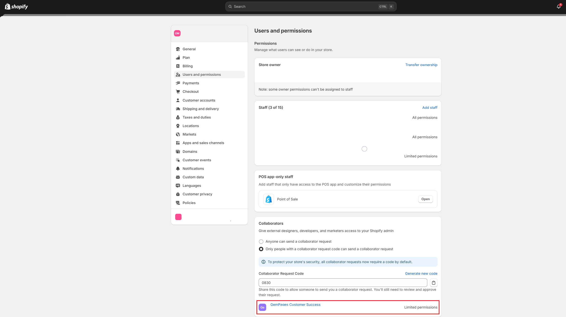 Grant Shopify Collaborator Access for Troubleshooting - Help Center