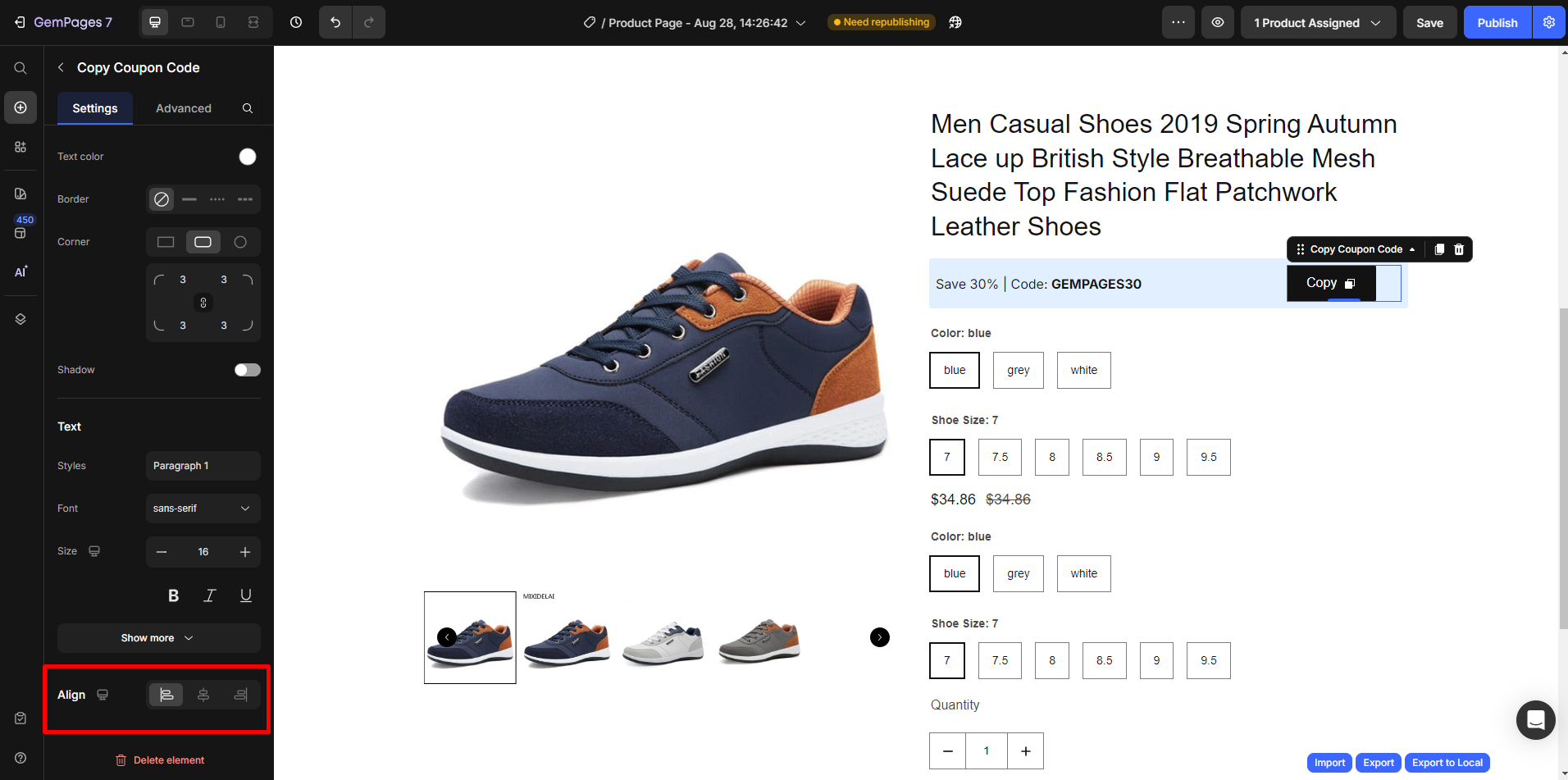 Botón Copiar código de cupón - Centro de ayuda