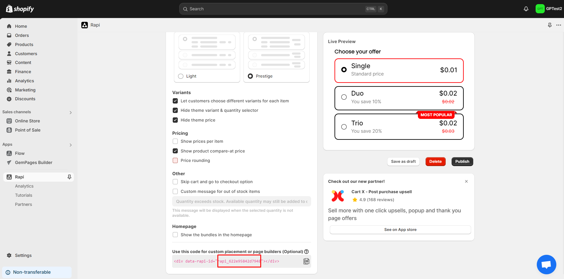 Rapi Bundle Quantity Breaks - Help Center
