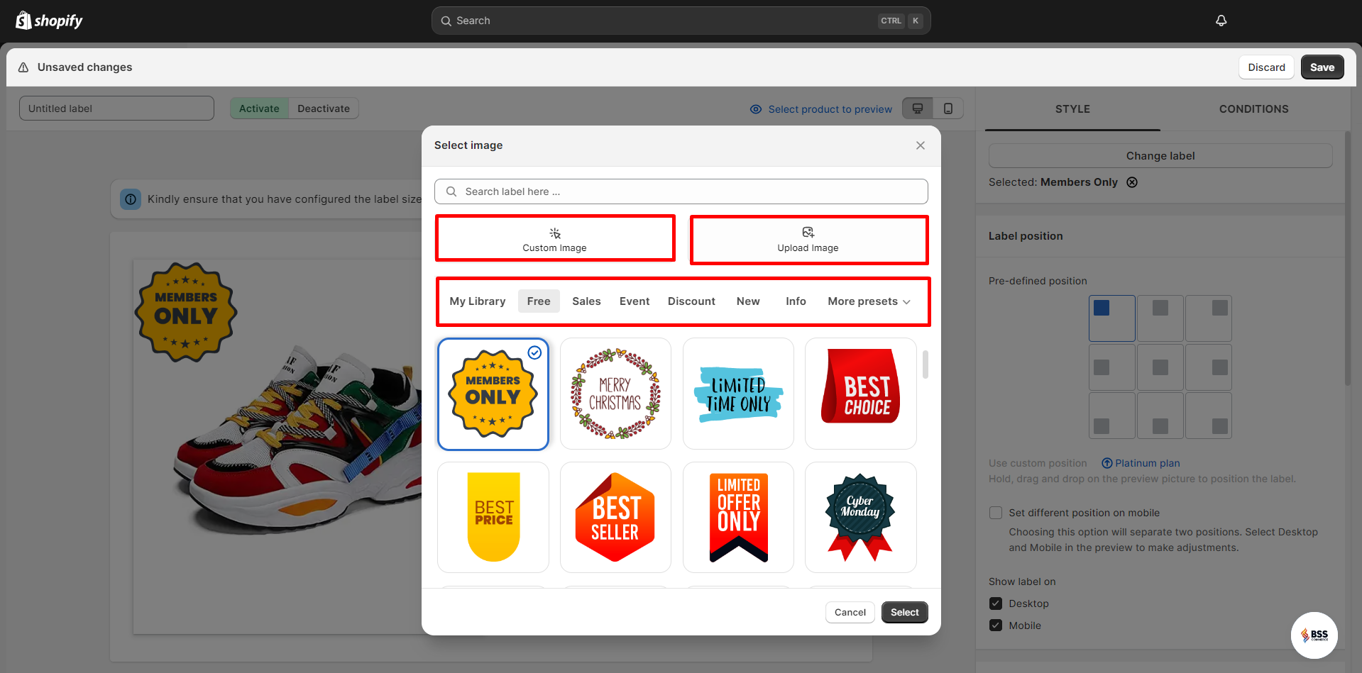 BSS: Product Labels & Badges - Help Center