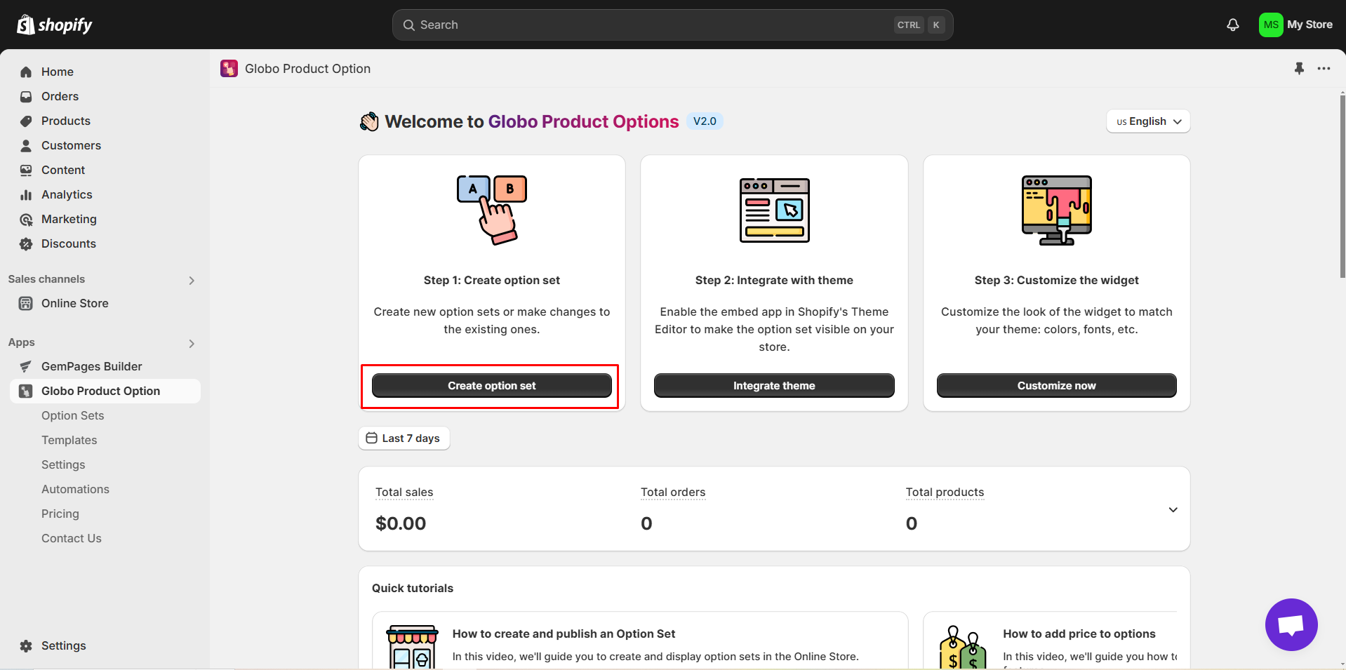 Globo Product Options, Variant - Help Center