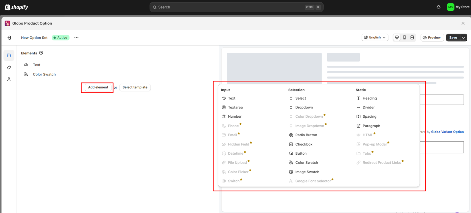 Globo Product Options, Variant - Help Center