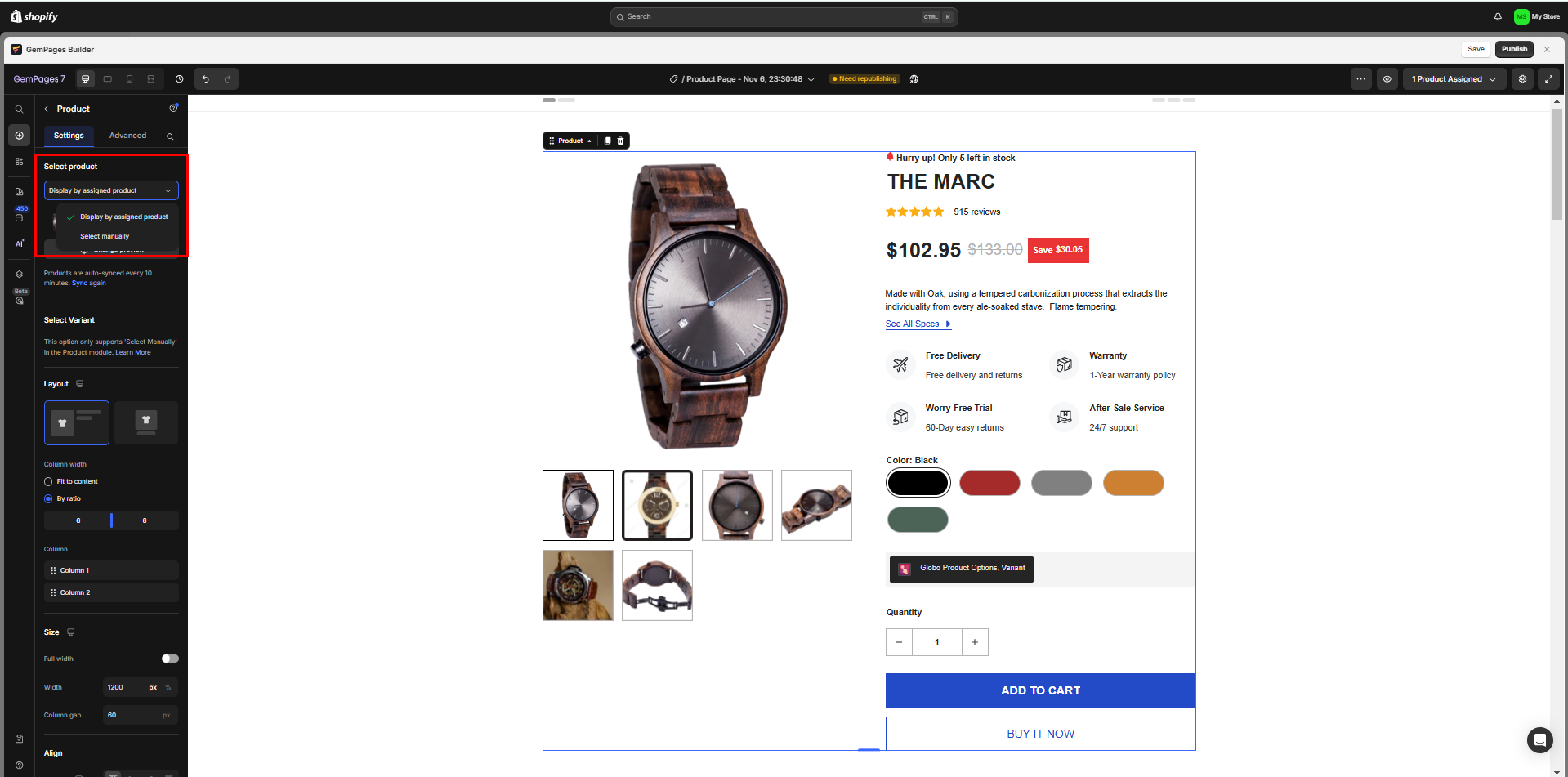 Globo Product Options, Variant - Help Center