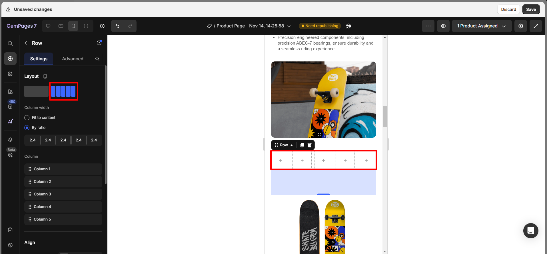 How To Create 5 Column Grid With Row Or Carousel Element Help Center