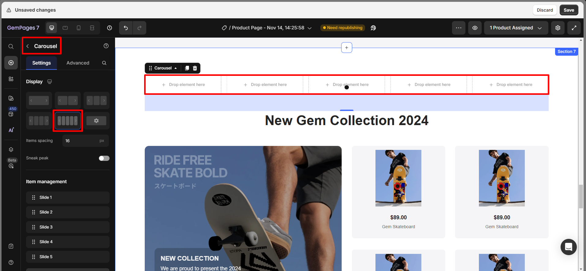 How To Create 5 Column Grid With Row Or Carousel Element Help Center