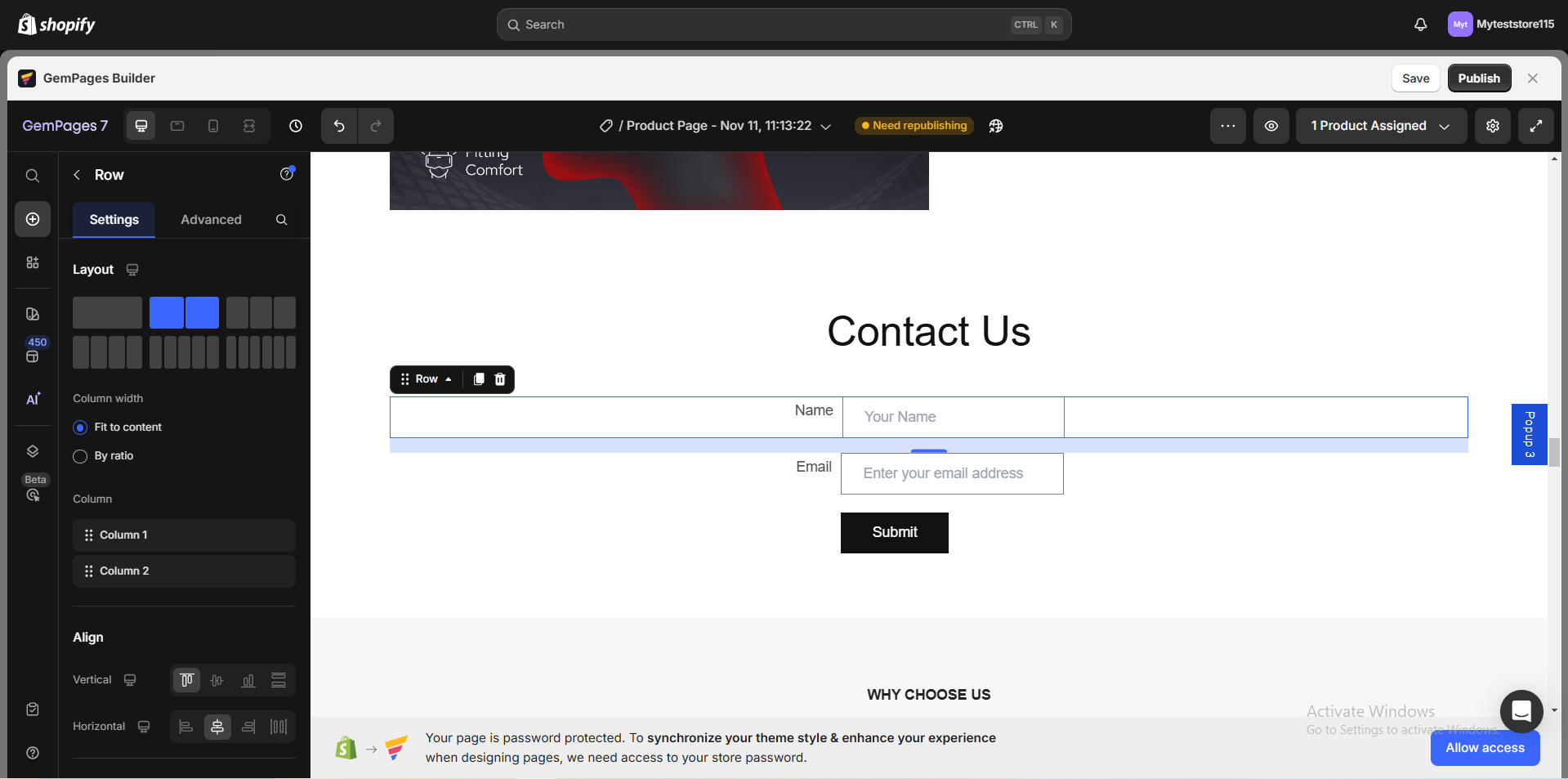 Design Contact Form Section with Contact Form Element - Help Center