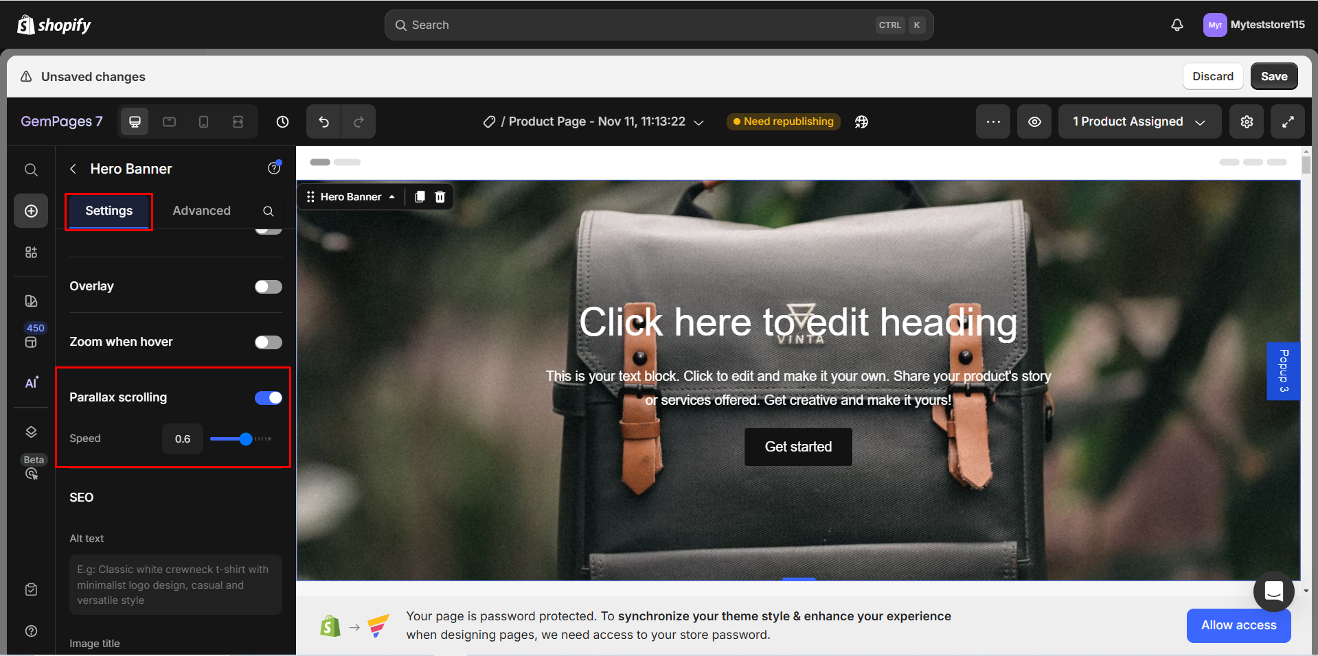 Use Parallax Effect in Hero Banner - Help Center