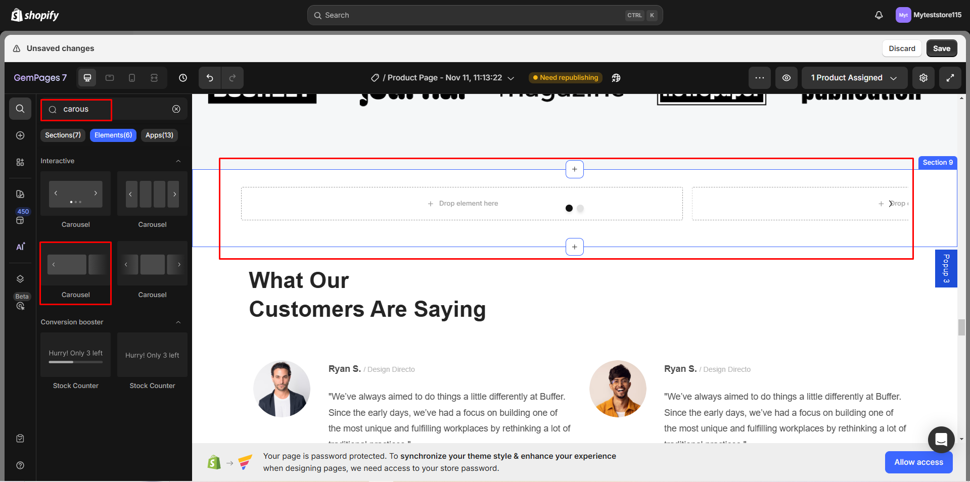 Design Testimonial Section with Carousel Element - Help Center