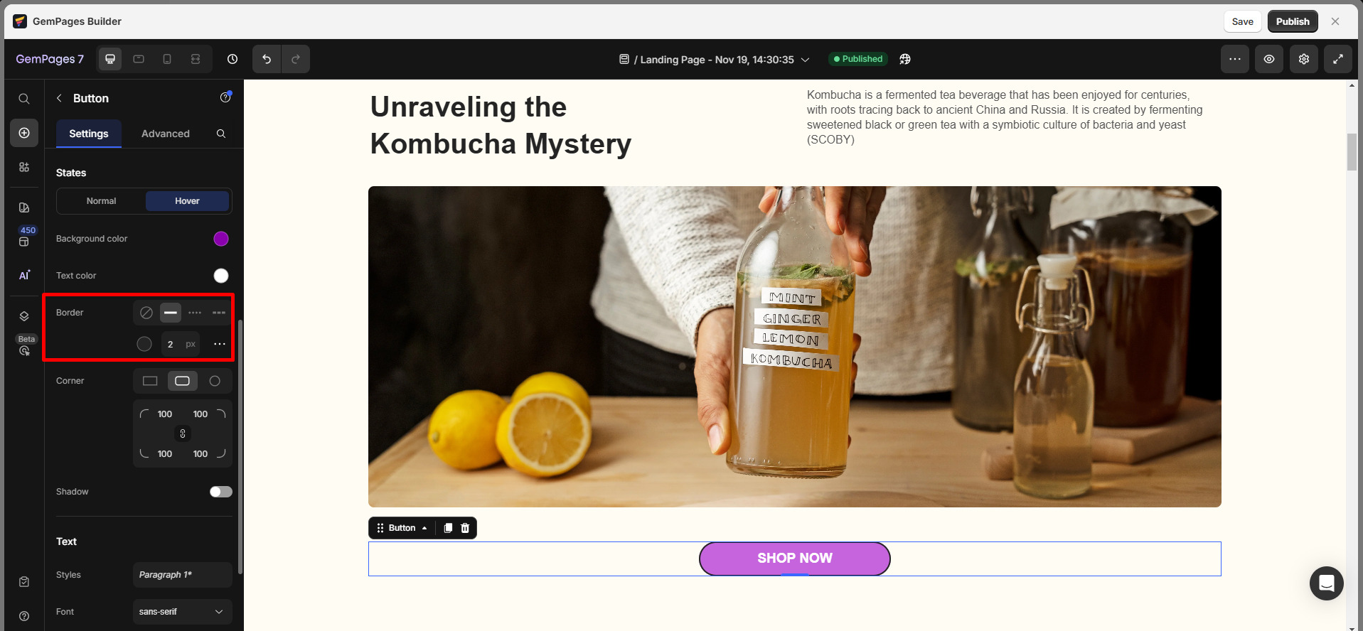 Change the Hover Styles of Button - Help Center