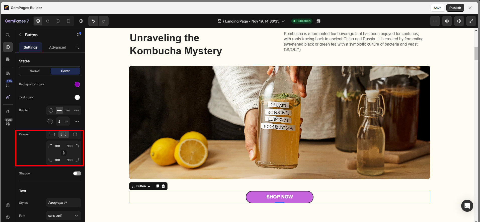 Change the Hover Styles of Button - Help Center