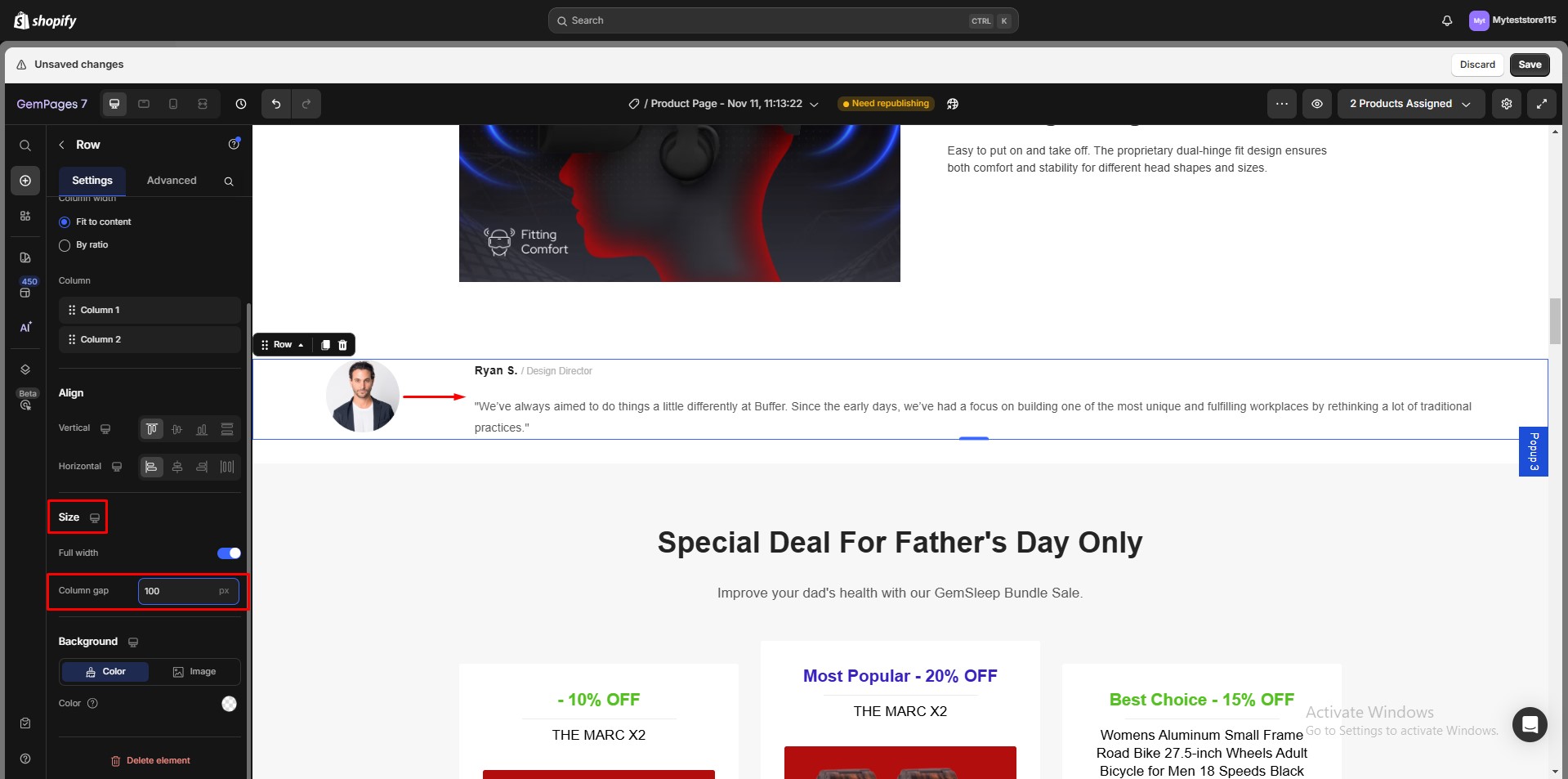Change the Gap Inside Element - Help Center