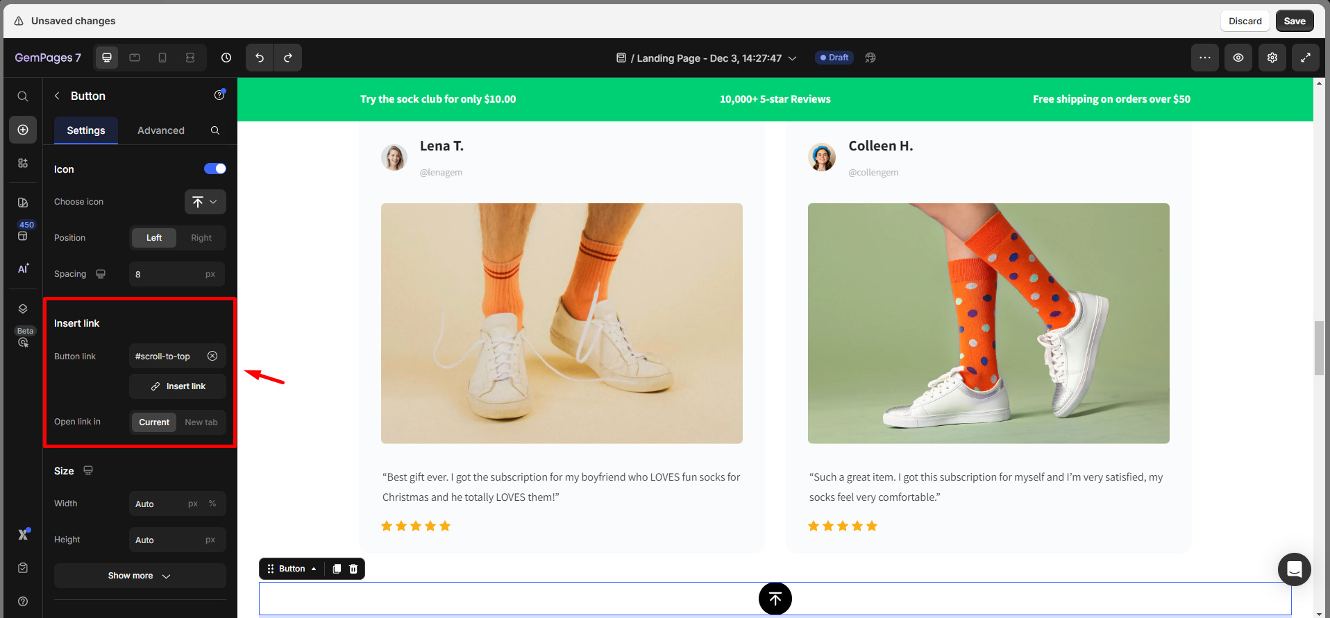 Sticky Back to Top Element - Help Center