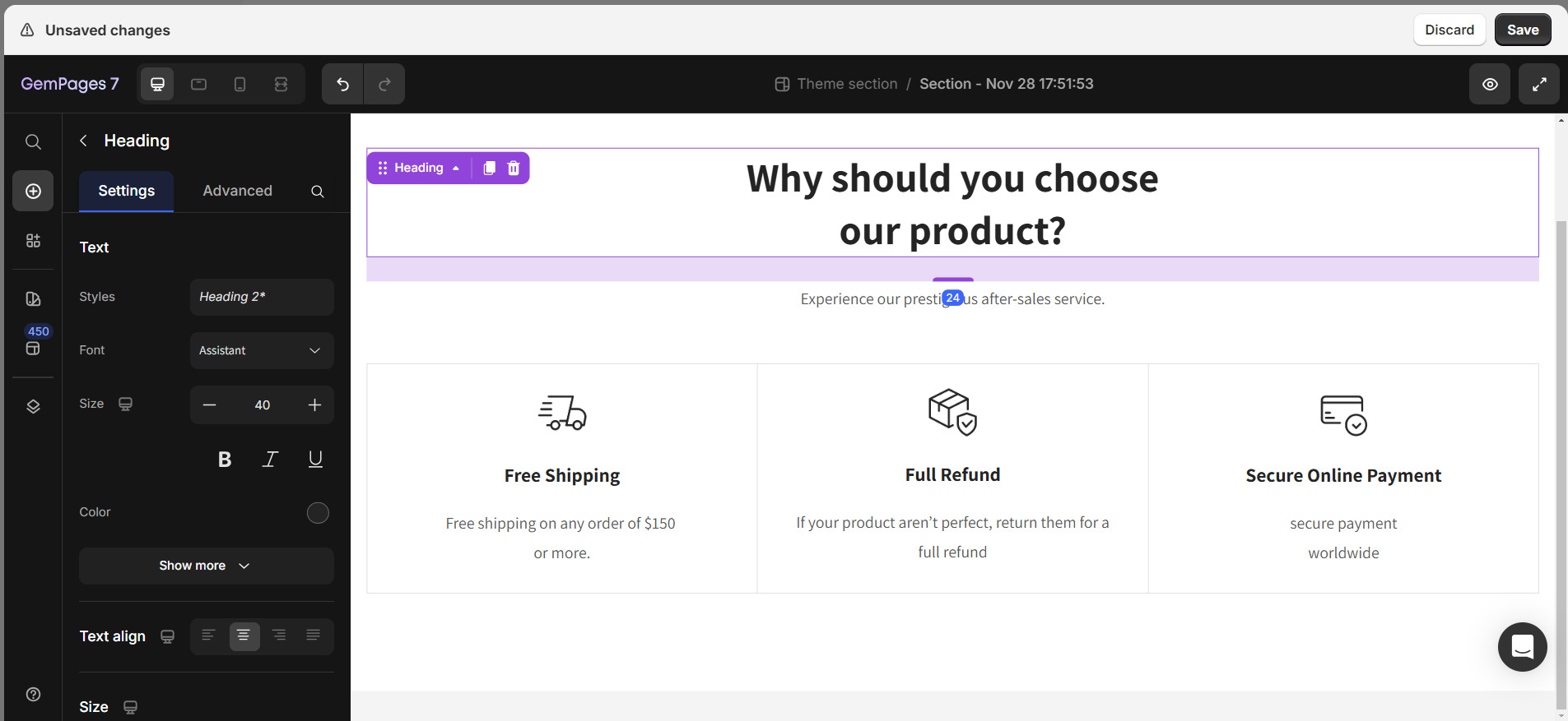 Create Global Section with Theme Section - Help Center