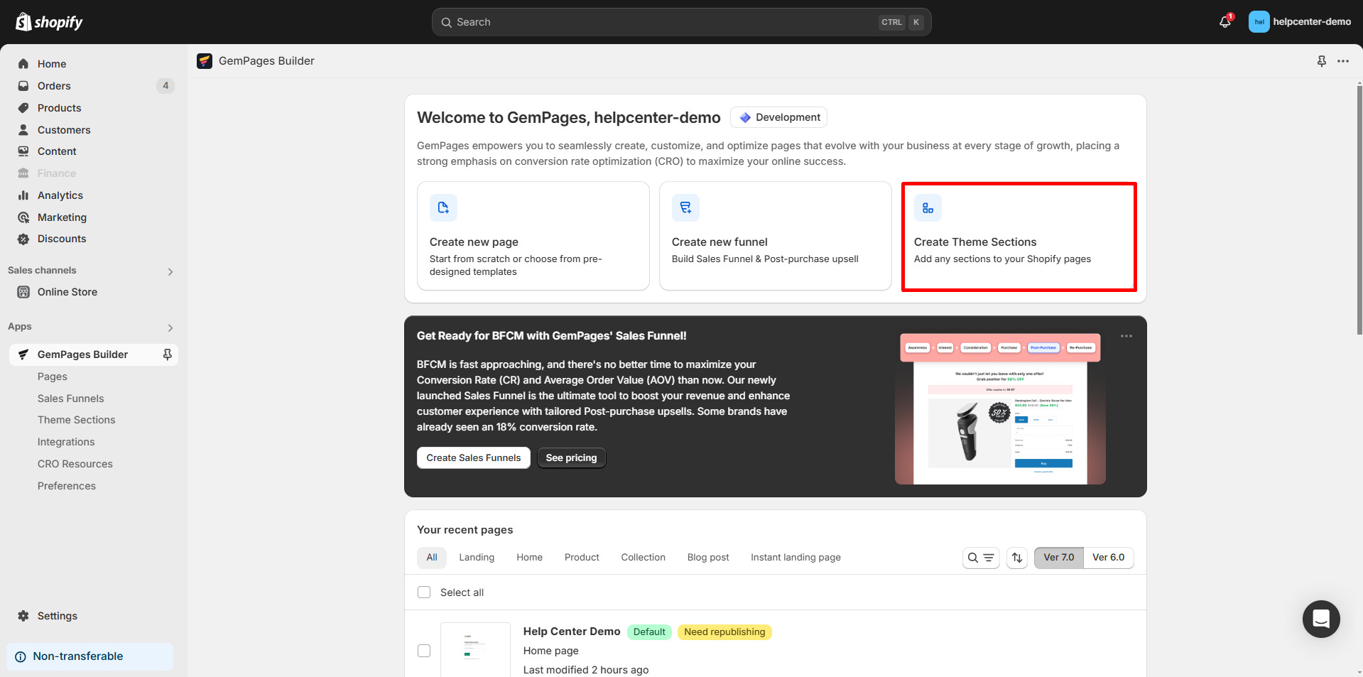 Insert Theme Section into my Shopify Theme - Help Center