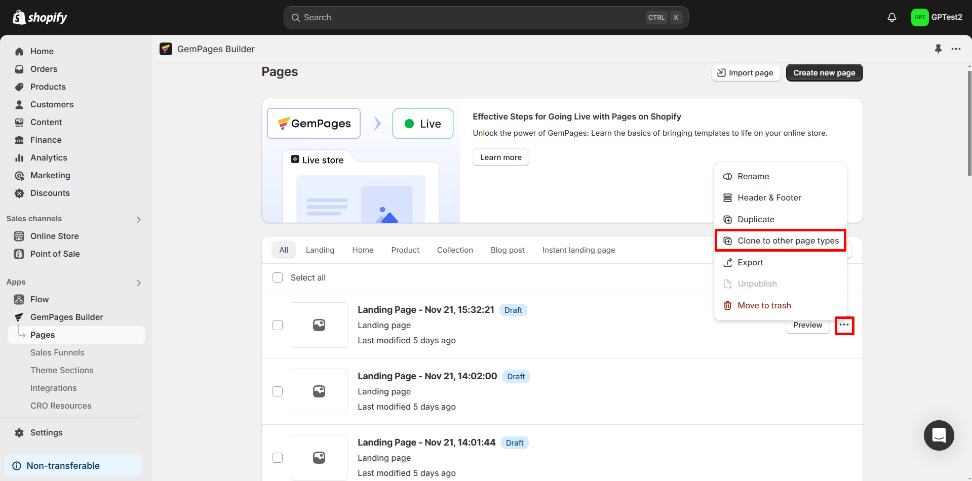 Change Page Type - Help Center