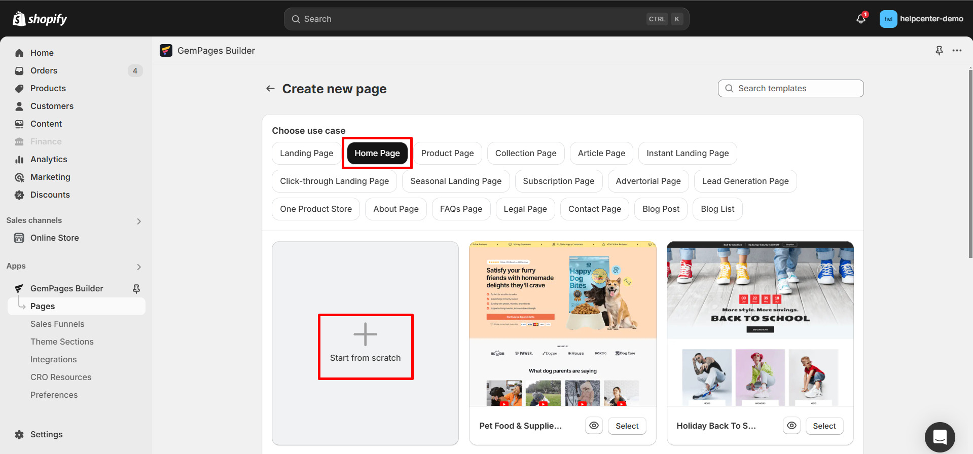 Create a New Homepage - Help Center