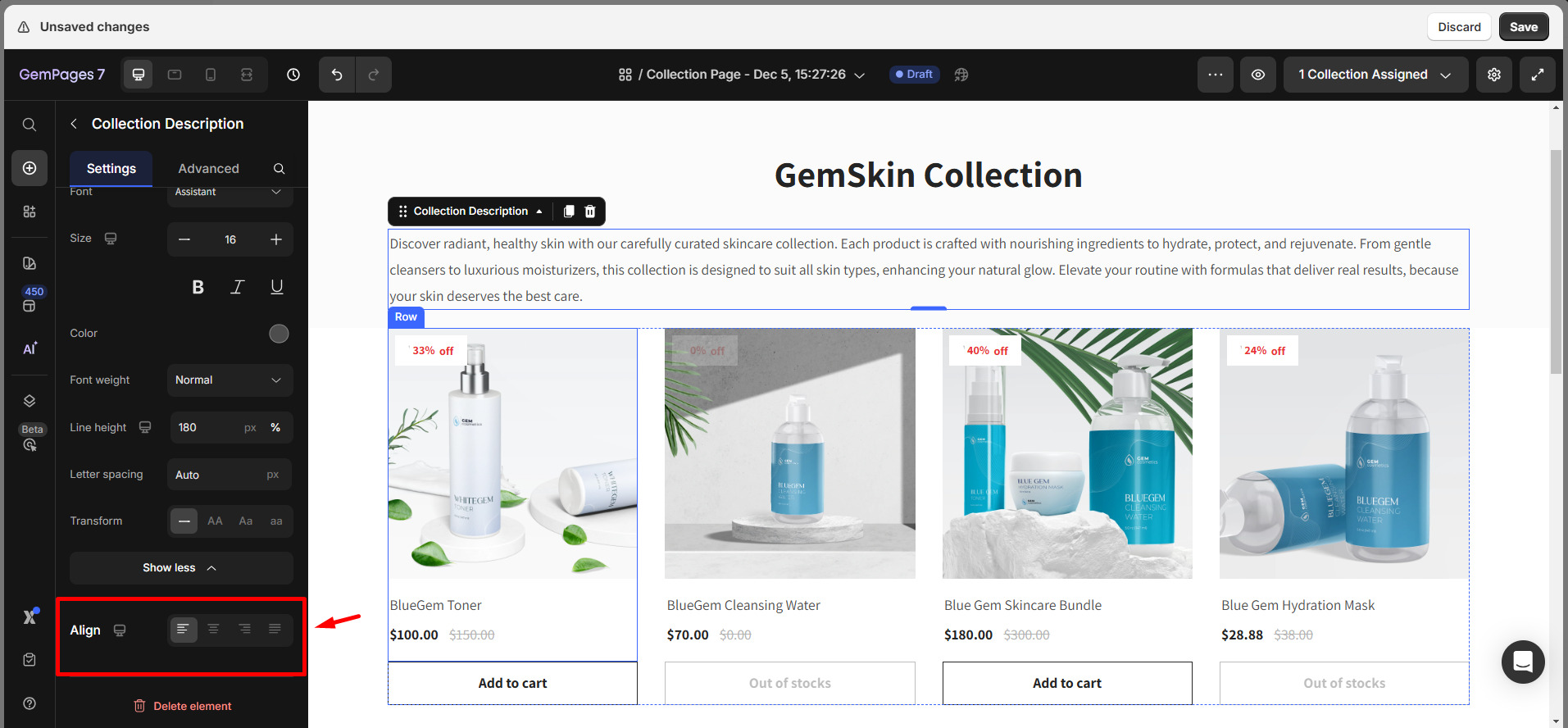 Collection Description Element - Help Center