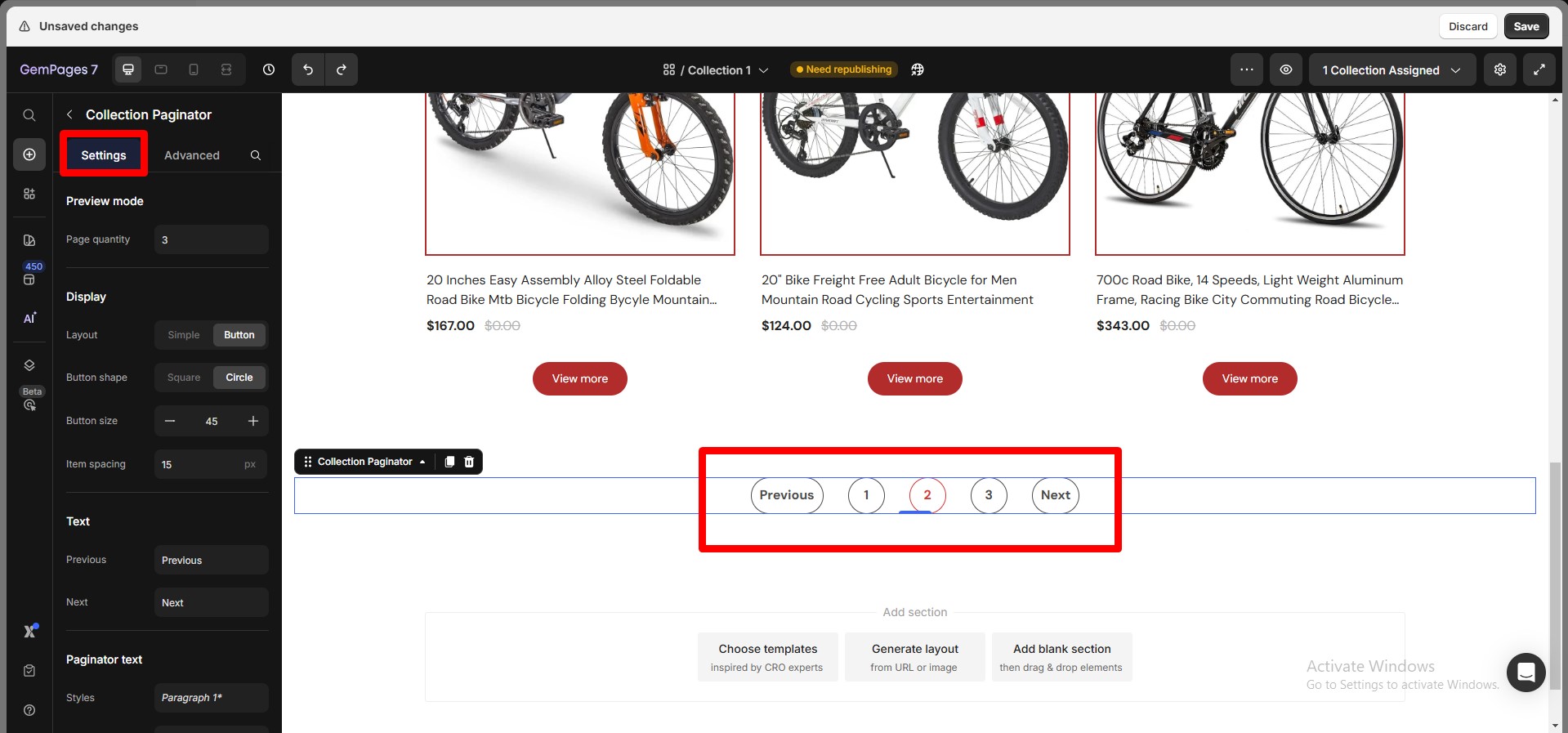 Add Collection Pagination With Collection Paginator Element Help Center