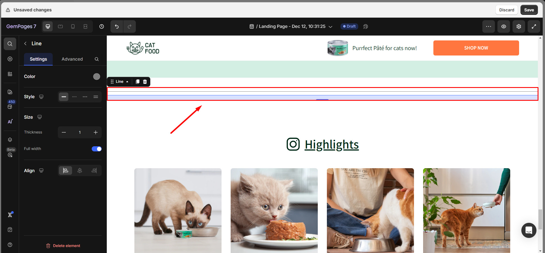 Line (Divider) Element - Help Center