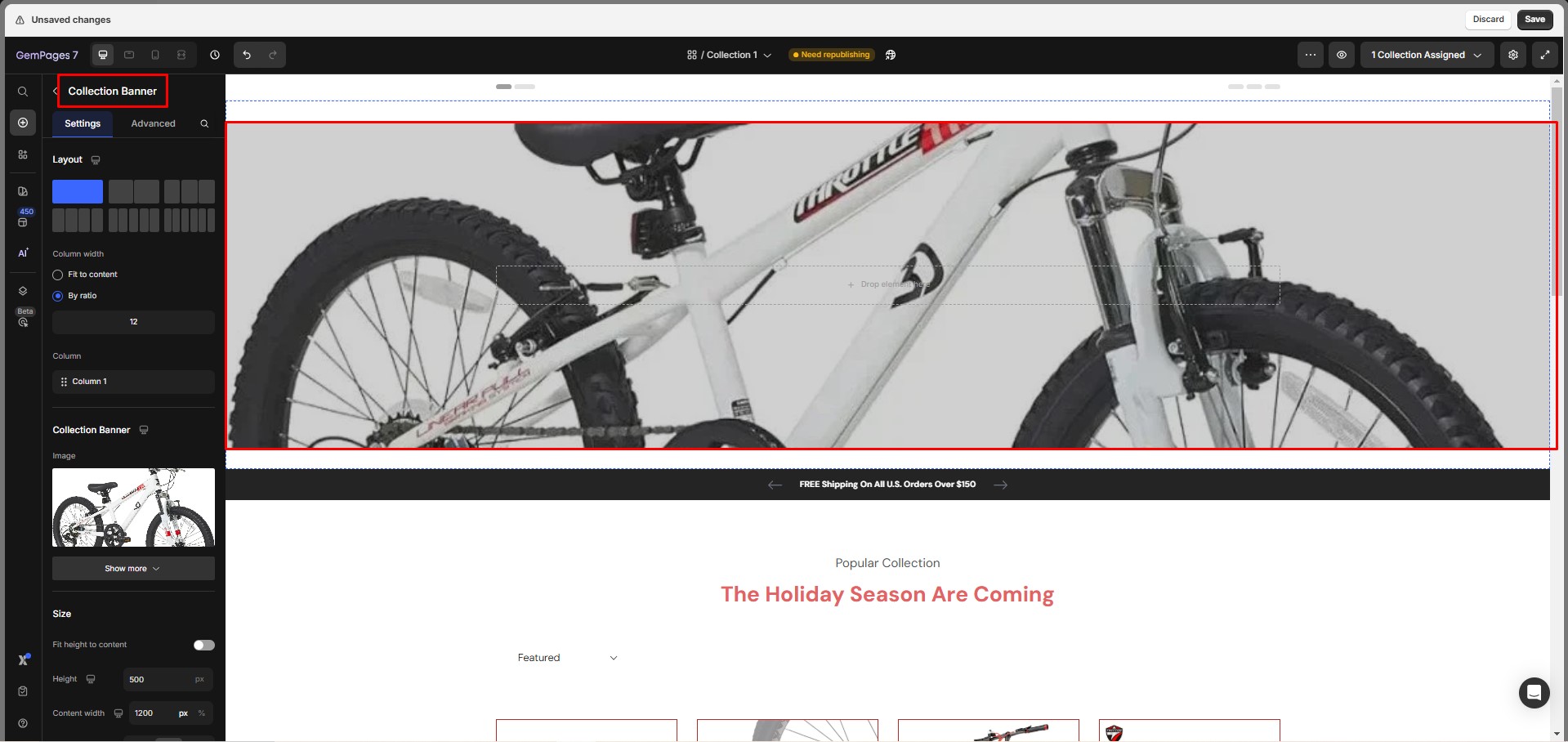 Mostrar banners de colección de forma dinámica según cada colección ...