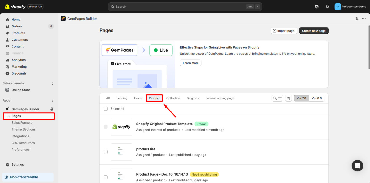 Editar la página de producto predeterminada de Shopify con GemPages ...