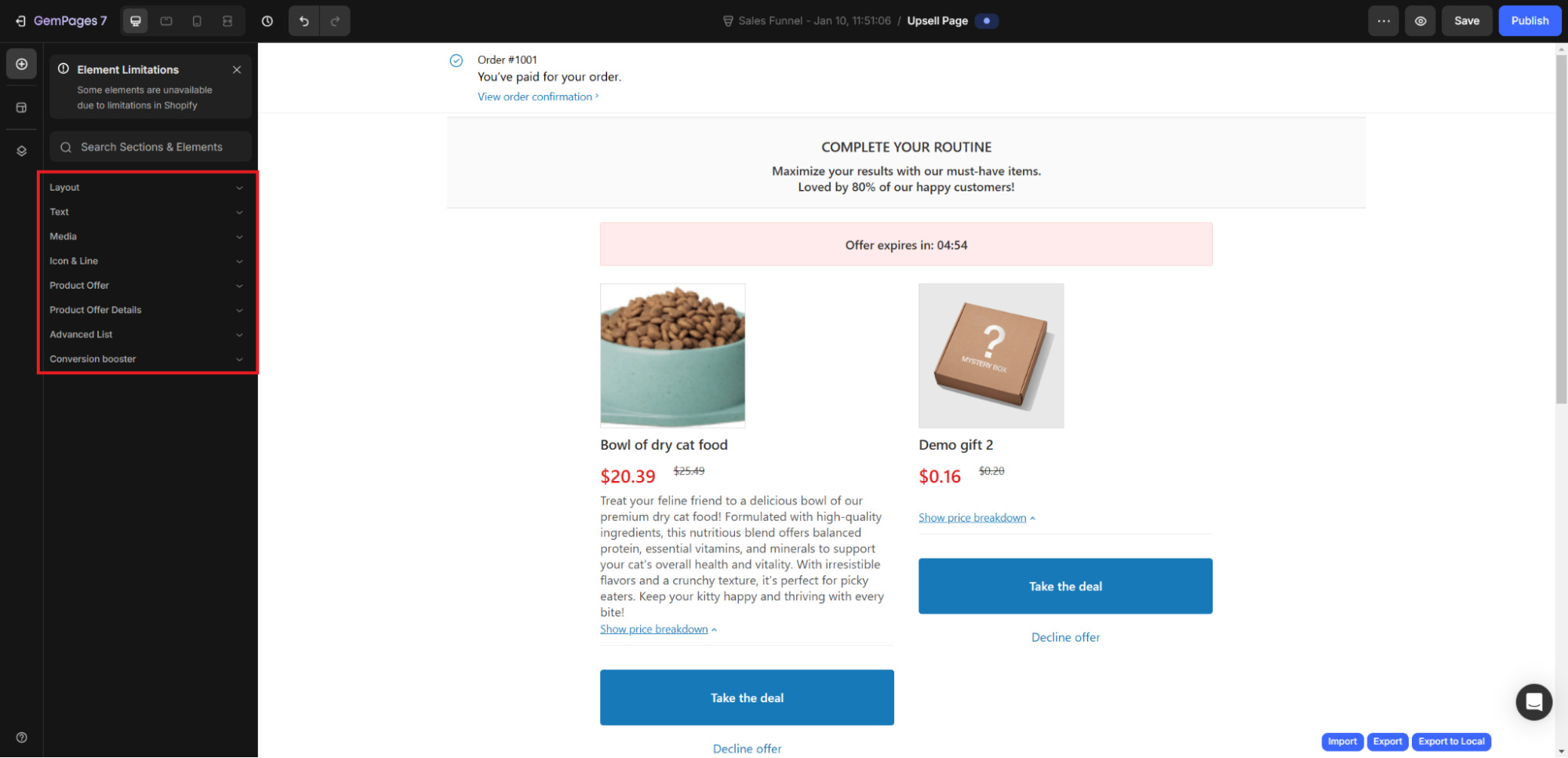 The Limitation in Designing Post-purchase Page with GemPages - Help Center