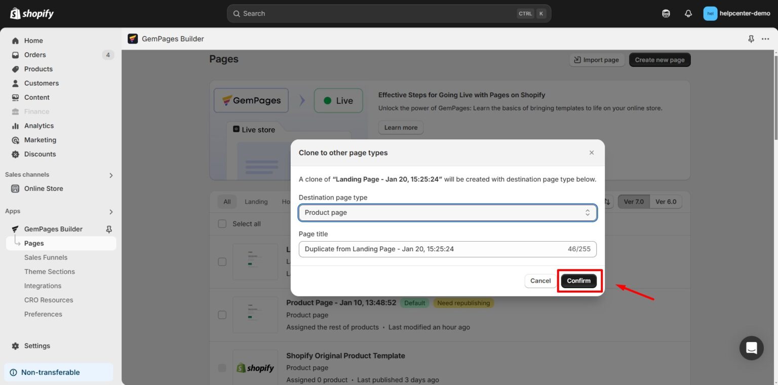 Change a Landing Page to a Product Page - Help Center