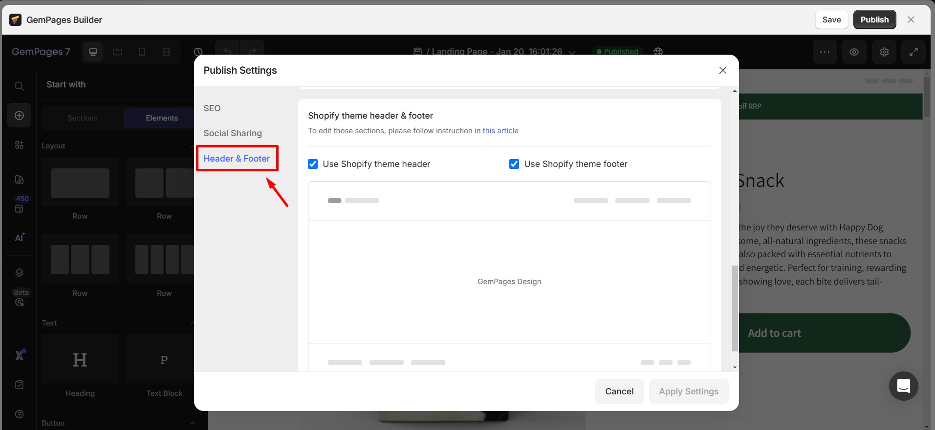 Remove the Header and Footer of Landing Page - Help Center