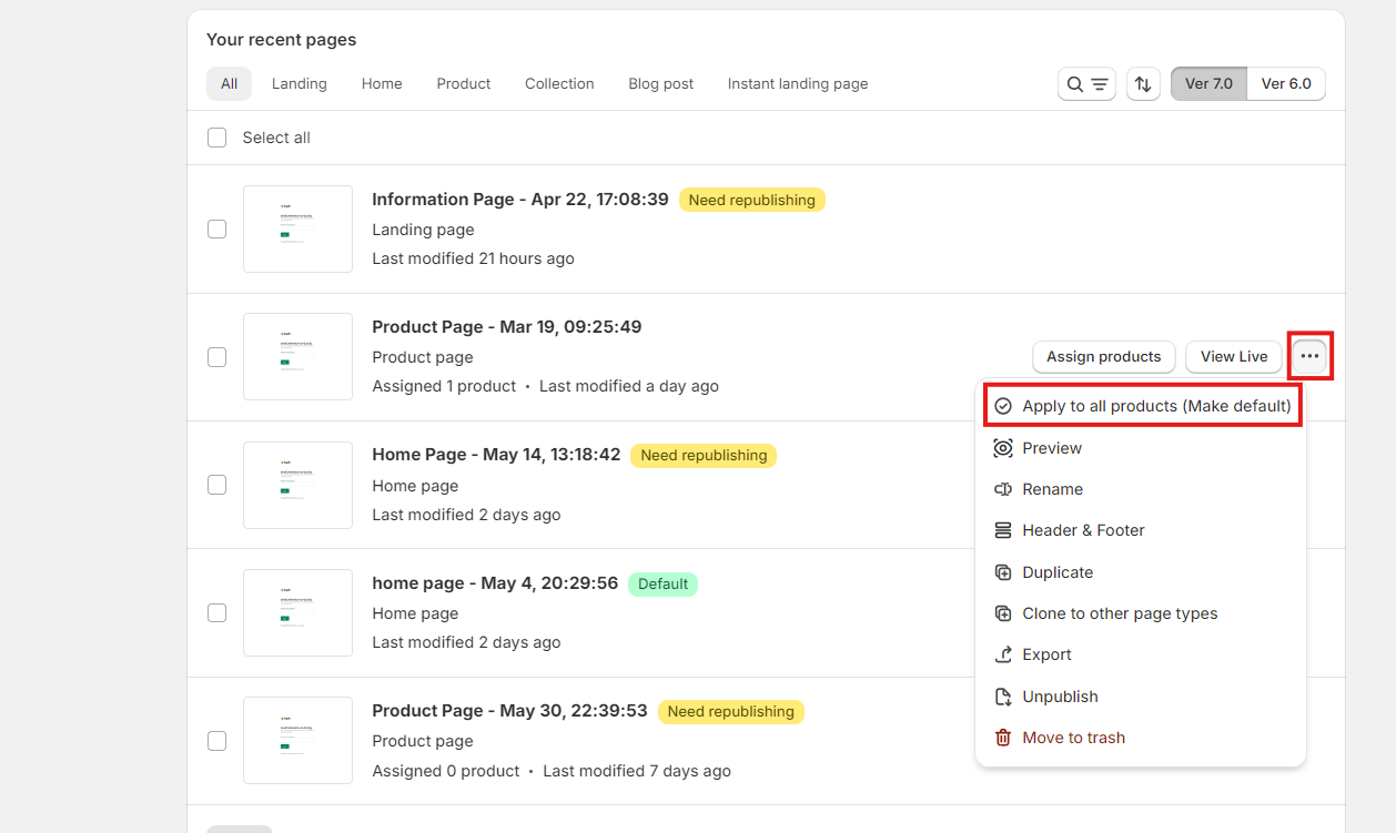 How to Update All Product Pages using Product Page Template? - Help Center