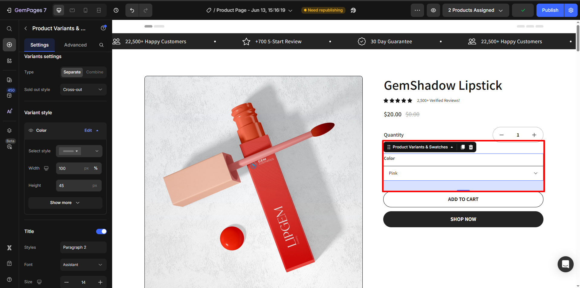 How to Mark Products as Sold Out with GemPages on Shopify - Help Center